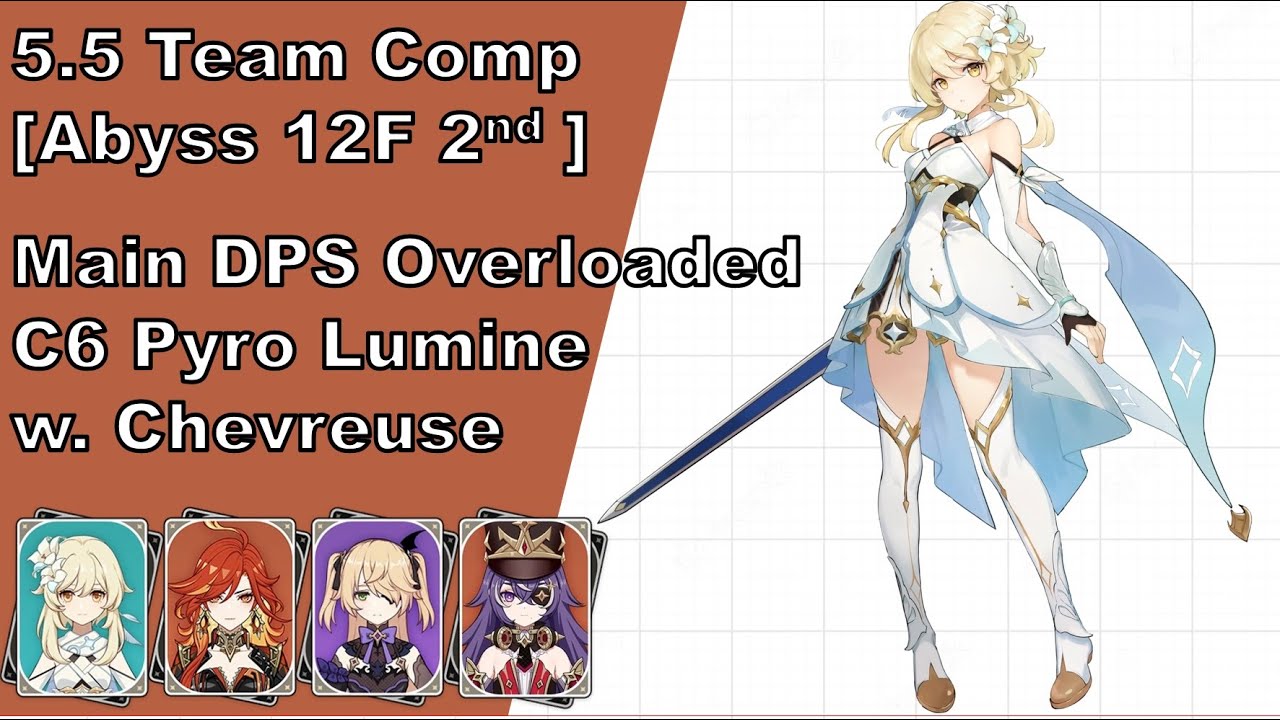 Main DPS Overloaded Pyro Lumine w.Chevreuse | 5.5 Team comp -Abyss 12F ...