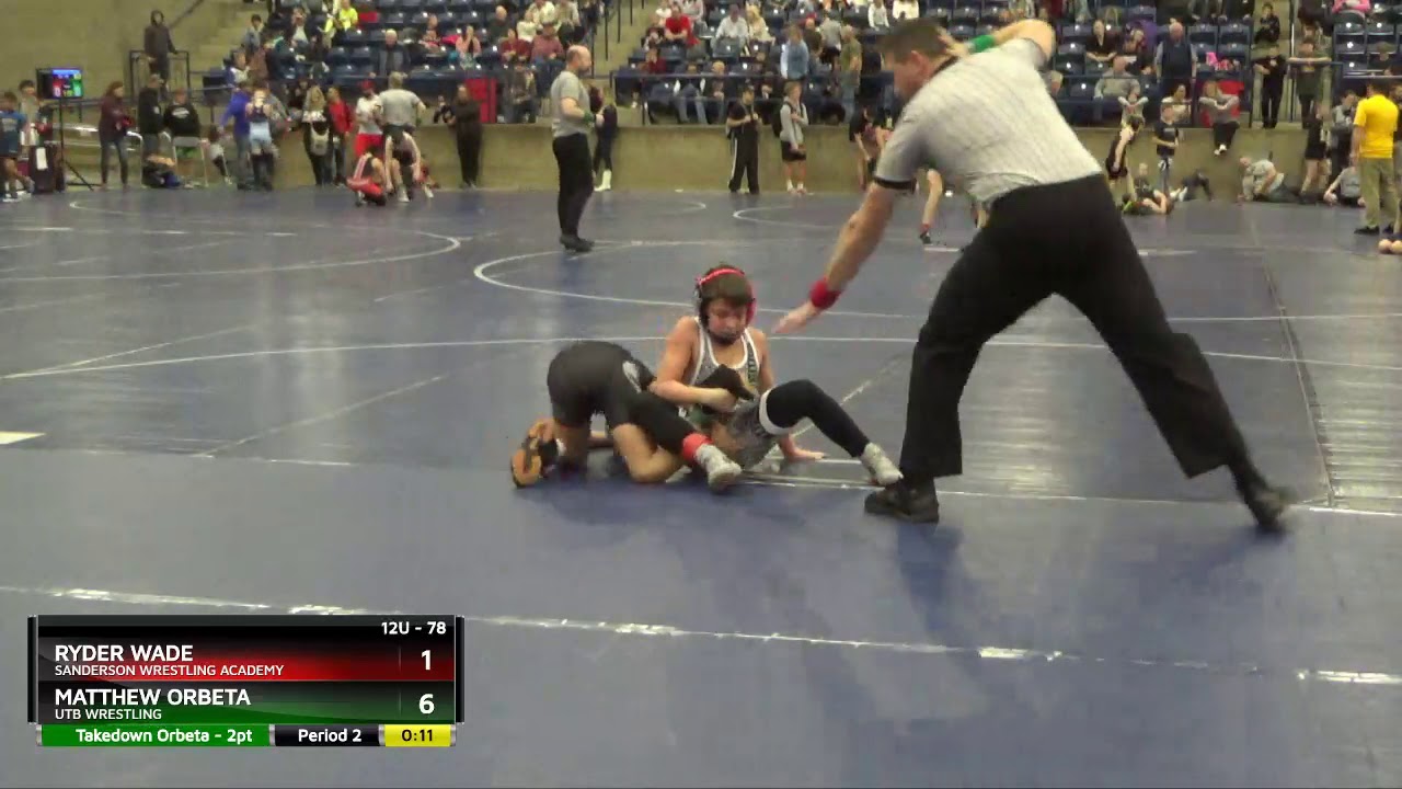 12U 78 Matthew Orbeta UTB Wrestling Vs Ryder Wade Sanderson Wrestling ...