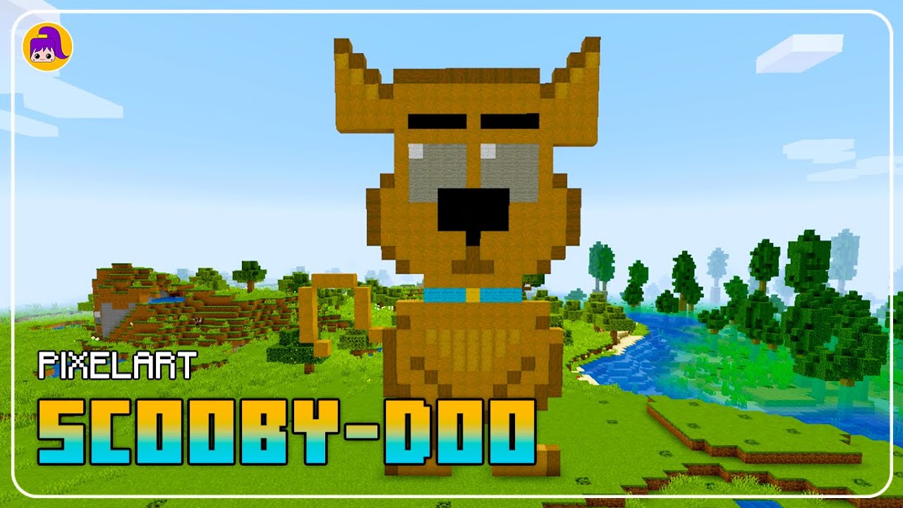 Building pixel Scooby-Doo - Minecraft pixelart - YouTube