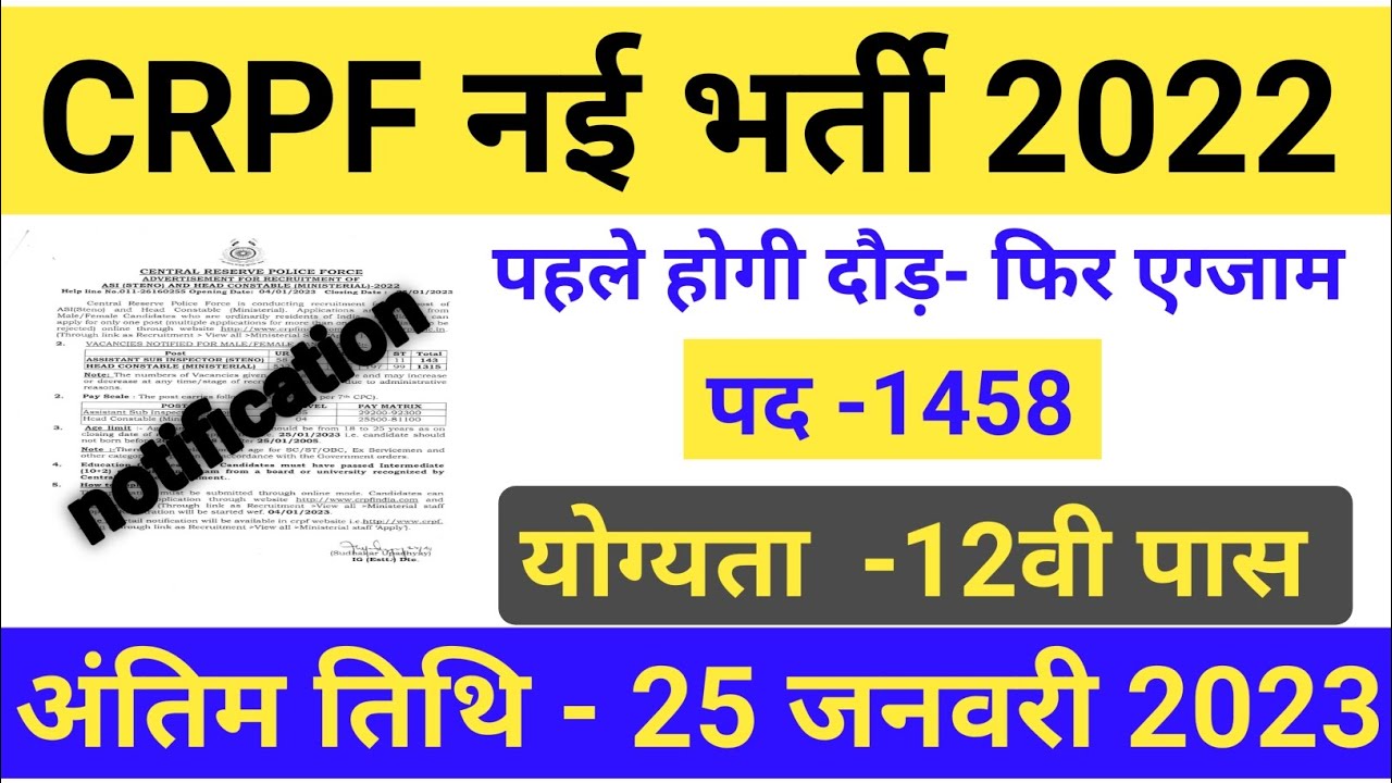 CRPF NEW BHARTI 2023 CRPF Head Constable Recruitment 2023 crpf-new-bharti-2023-crpf-head-constable-recruitment-2023