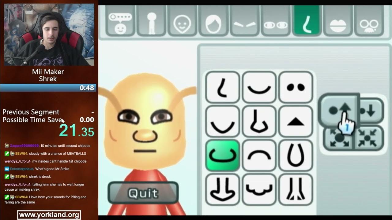 Mii Maker - Shrek in 45 Seconds - YouTube