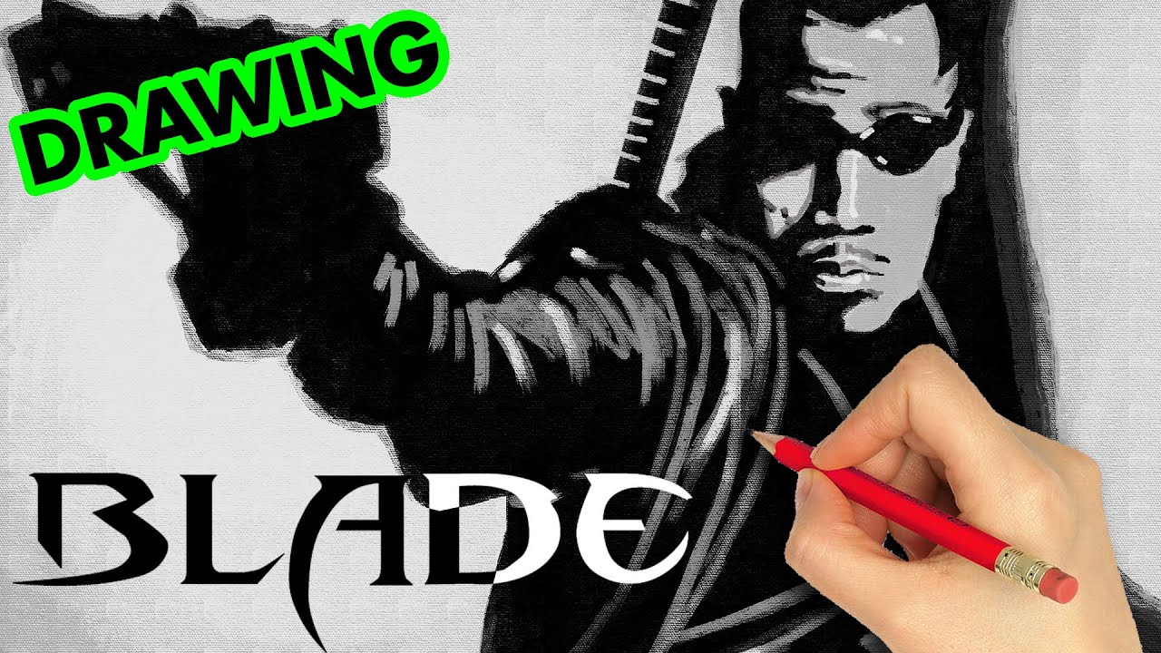 How to draw Blade | Wesley Snipes | Art Therapy - YouTube