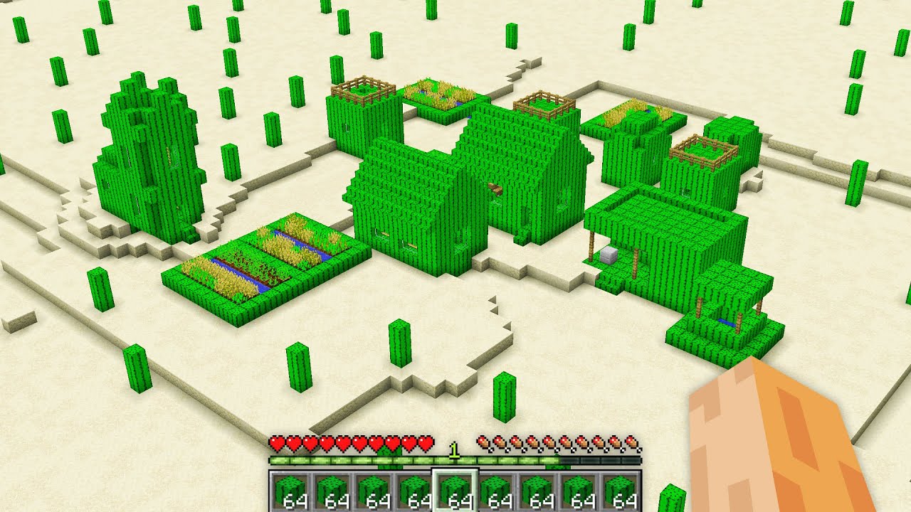 I found this CACTUS VILLAGE in My Minecraft World !!! Secret Desert ...