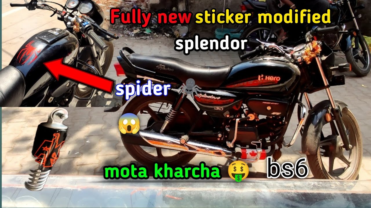 fully new sticker modified splendor 😱||mota kharcha ho gya 🤑||#splendor ...