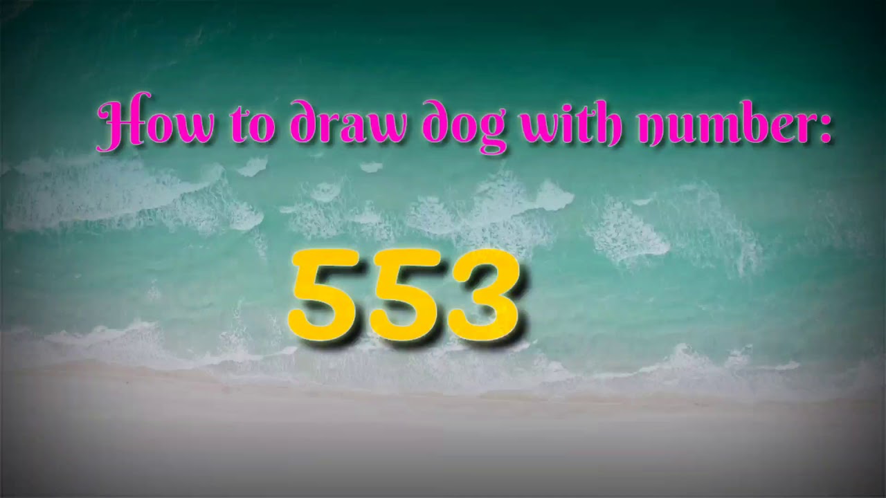 How to draw dog in easy way? Drawing of dog with number:-553 for kids ...