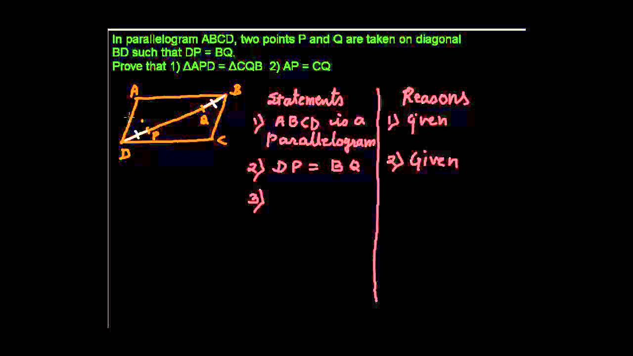 Proofs on parallelogram - YouTube