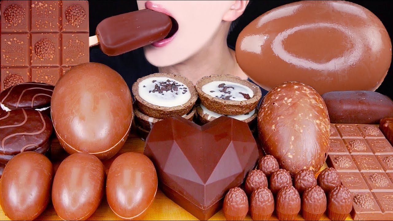ASMR KINDER JOY FERRERO ROCHER MAGNUM CHOCOLATE ICE CREAM NUTELLA ...