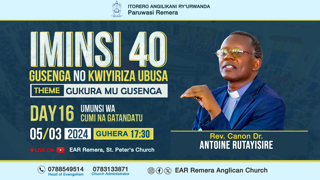 DAY 16:UBWAMI BWAWE BUZE BY Rev, Can, DR. Antoine RUTAYISIRE. - YouTube