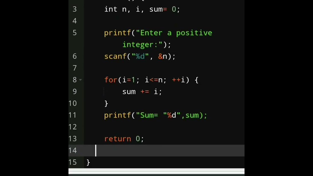 Calculate Sum of Natural Numbers in C Lnguage with 50 X speed🥵#education #cprogramming #fun # ...