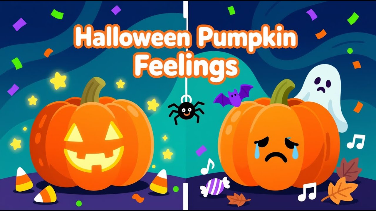 Halloween Pumpkin Feelings Song : Happy, Sad, Mad | Nursery Rhymes And ...