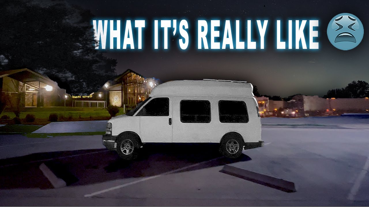 Living in a Van | My First Time Overnight Parking at a Busy Rest Area 😩 ...