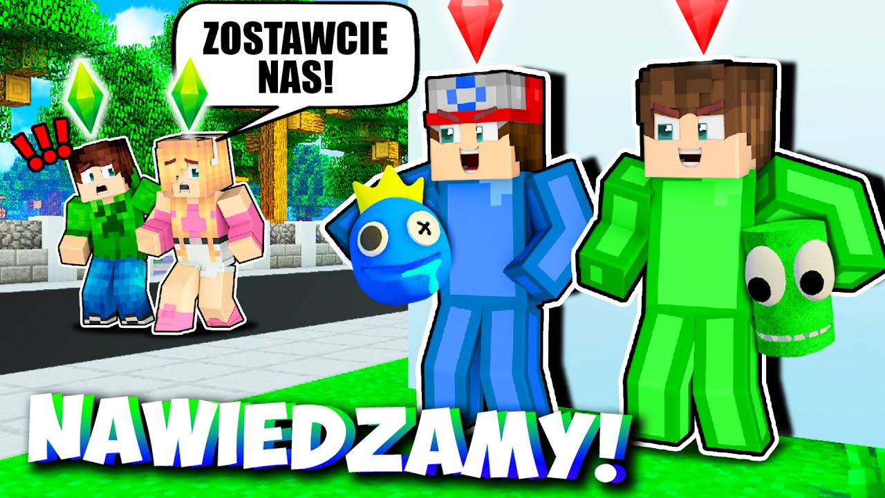 NAWIEDZAMY GRACZY jako POSTACIE z RAINBOW FRIENDS w Minecraft ...