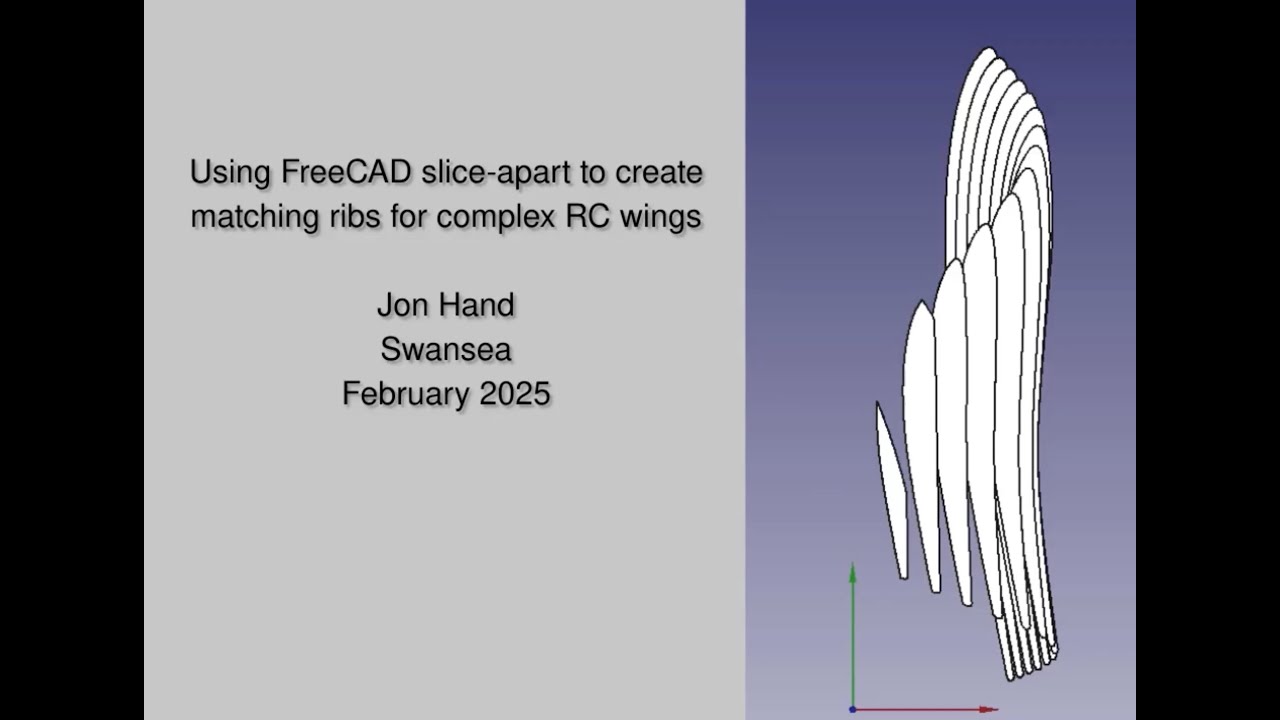 Using FreeCAD slice-apart functions to create ribs for complex RC wing ...