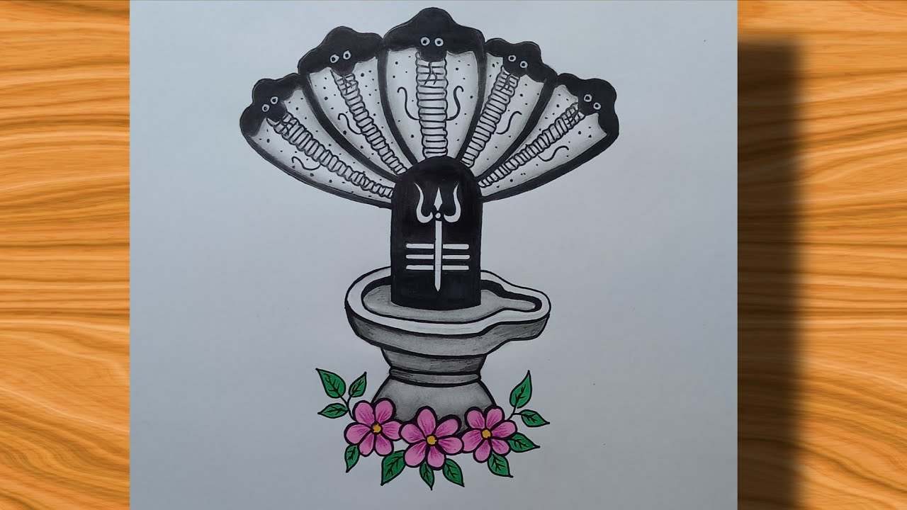 नाग पंचमी पोस्टर || Nag panchami drawing || Nag panchami poster drawing ...