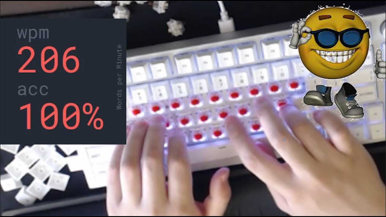 200 WPM MONKEYTYPE... WITHOUT KEYCAPS (COMPILATION) - YouTube