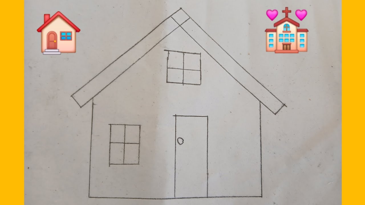 How To Draw A House With Pencil - YouTube