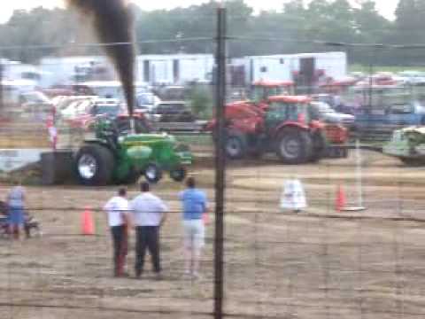 Green Gangster - John Deere 4430 Turbo Diesel Pullin' Tractor Pulling @ the Rush County Fair in ...