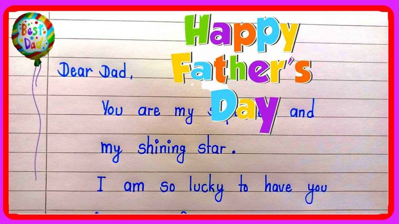 Father's day card writing |Happy Father's Day card|Father's Day message ...