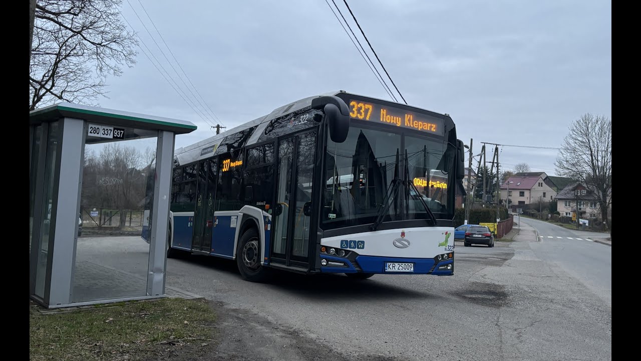 Solaris Urbino 12 IV #BU322 MPK Kraków linia 337 kierunek Owczary Pętla ...