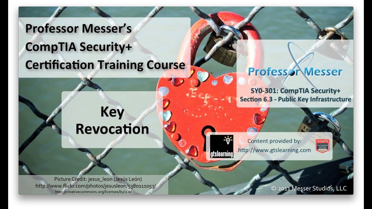 Key Revocation - CompTIA Security+ SY0-301: 6.3 - YouTube
