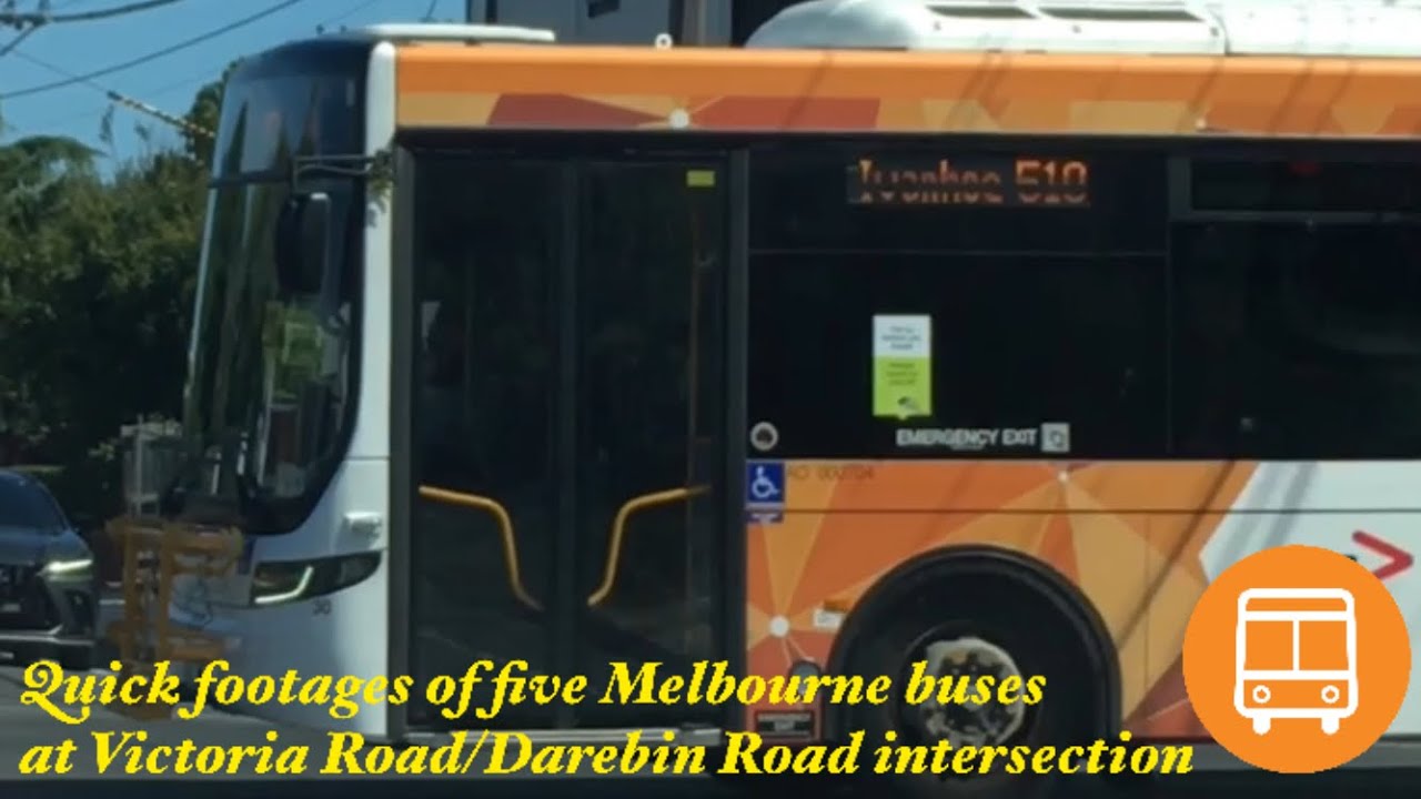 Quick footages of five Melbourne buses at Victoria Road/Darebin Road ...