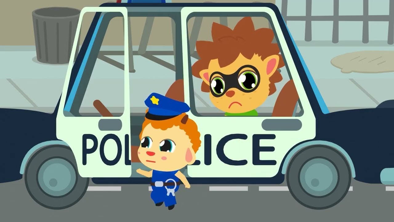 Little Police Officer Chasing Thief | Fast Police Car | Songs for ...