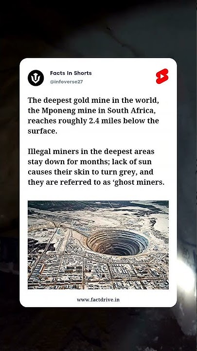 Ghost Miners of Deepest Gold Mine in the World #goldmines #southafrica ...