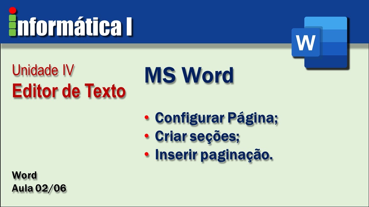 Aula 10 - 5V - Dia 27/10/2021 - IV - Editor de Texto - MS Word - YouTube