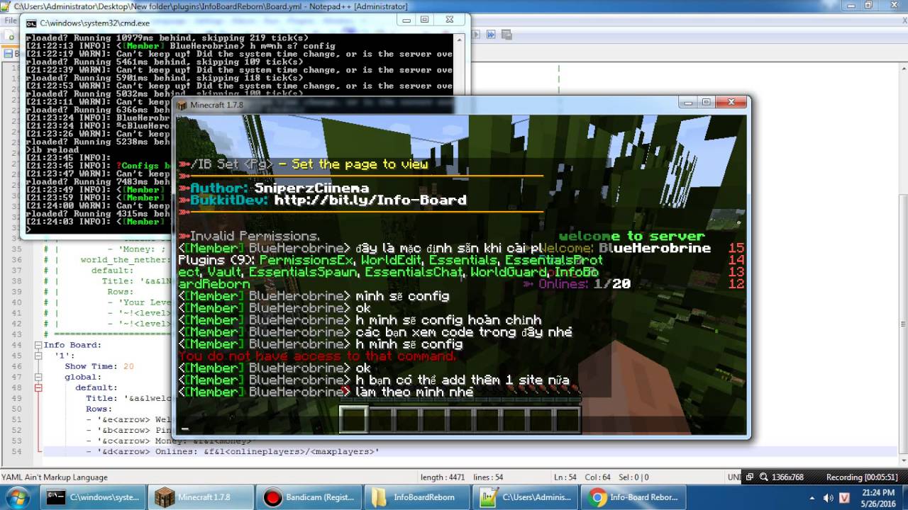 Minecraft plugin tutorial #1 : infoboard reborn - YouTube
