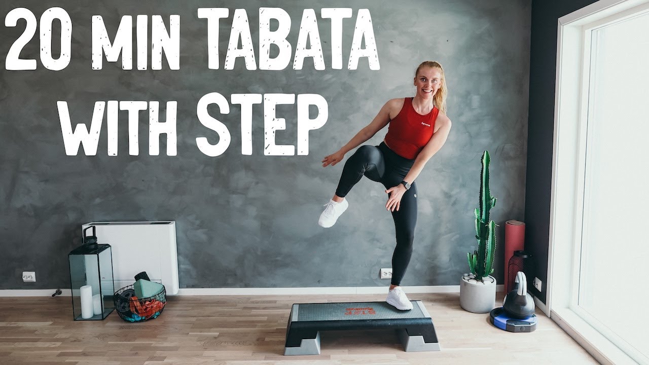20 MIN TABATA WITH STEP // real time workout! - YouTube