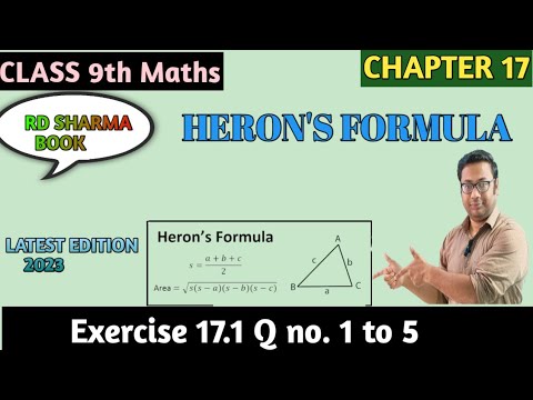 HERON'S FORMULA | class 9 maths chapter 17 | RD Sharma Exercise 17.1 Q ...
