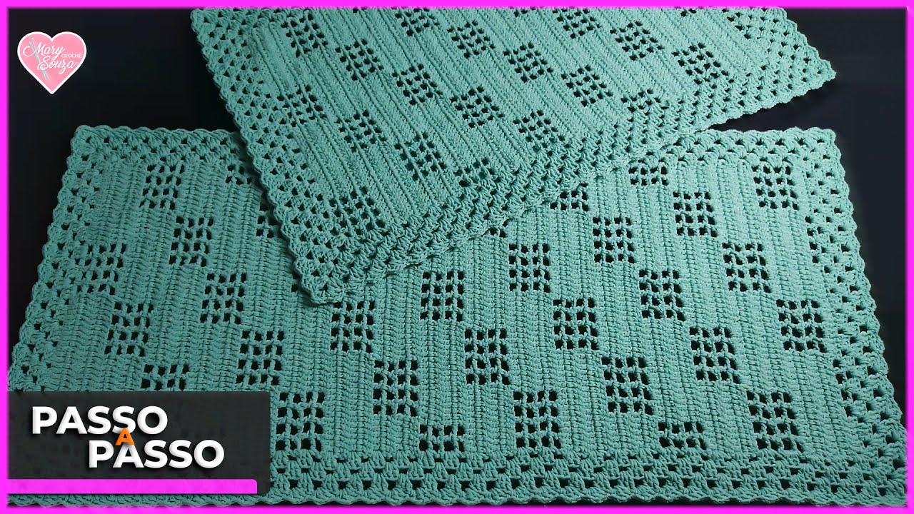 TAPETE DE CROCHÊ SIMPLES QUADRADINHO, AULA PASSO A PASSO COMPLETO - YouTube