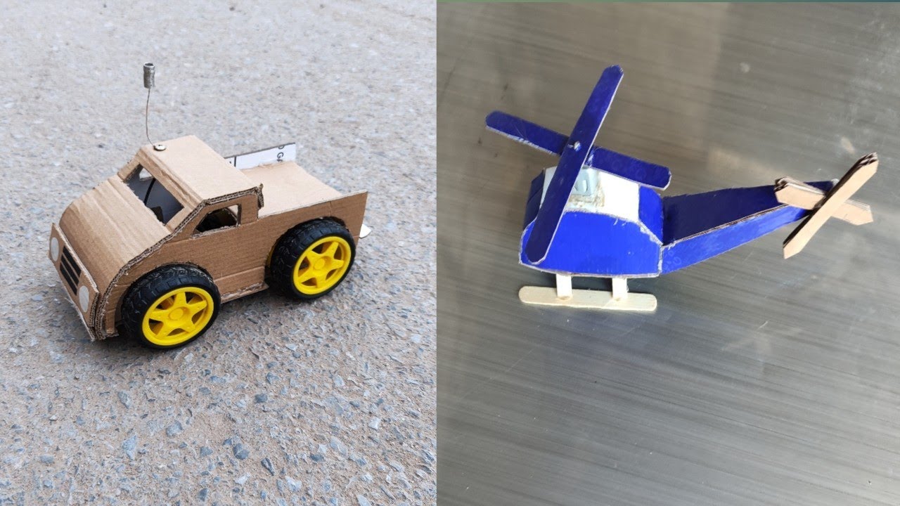 How to make RC car and flying Helicopter | DIY projects | technical ...
