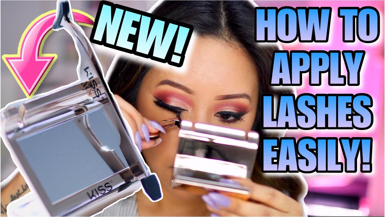 HOW TO APPLY LASHES FOR BEGINNERS | KISS LASH VANITY APPLICATOR REVIEW ...