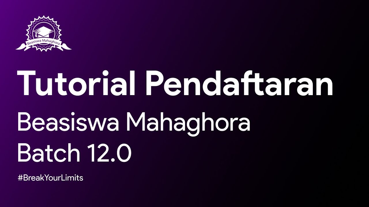 TUTORIAL PENDAFTARAN BEASISWA MAHAGHORA - YouTube