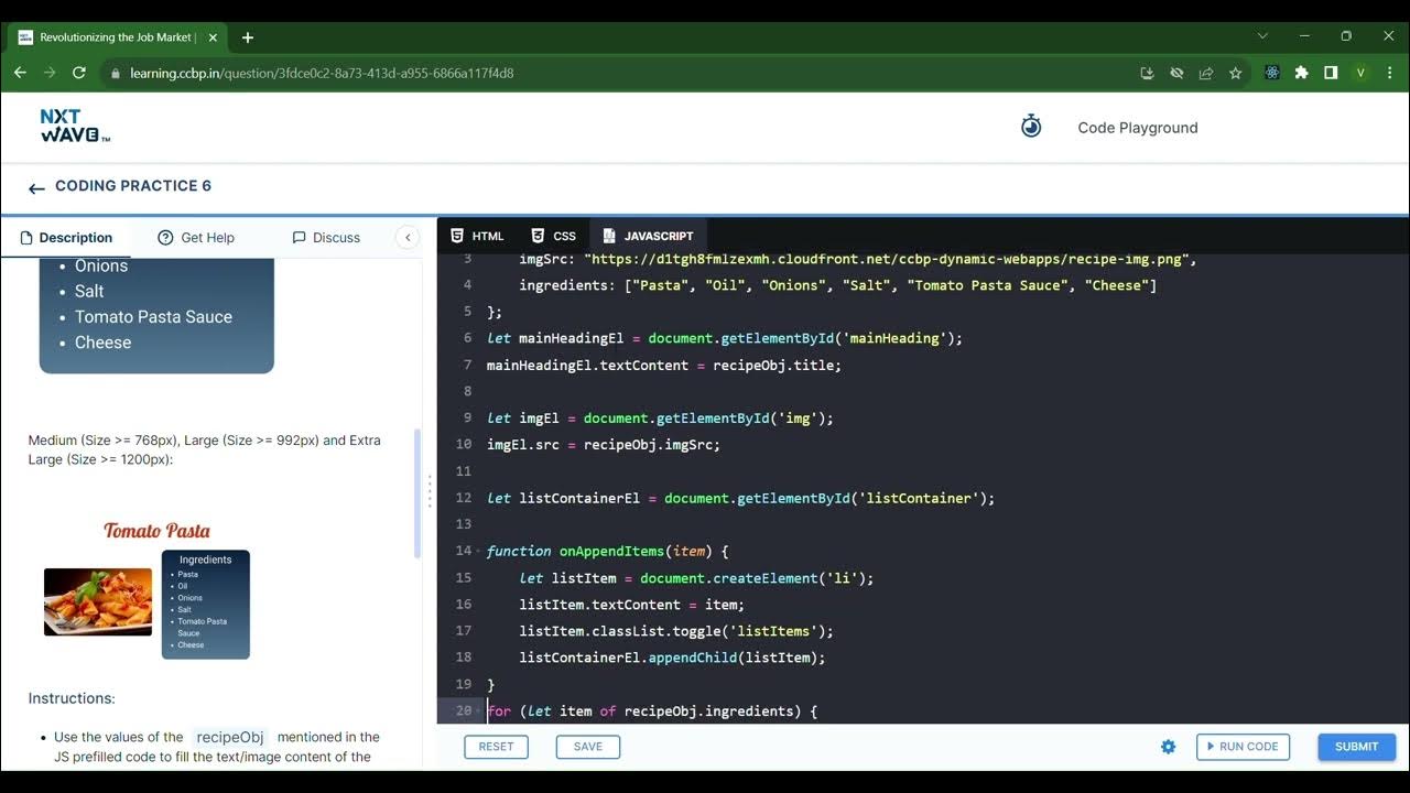 Recipe Page Coding Practice 6 Todos Application Nxtwave Ccbp 4o Youtube