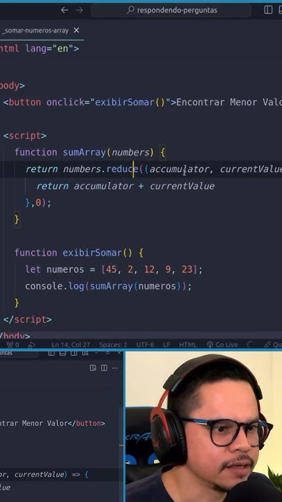Como somar um array de números em JavaScript #programaçãoparainiciantes ...