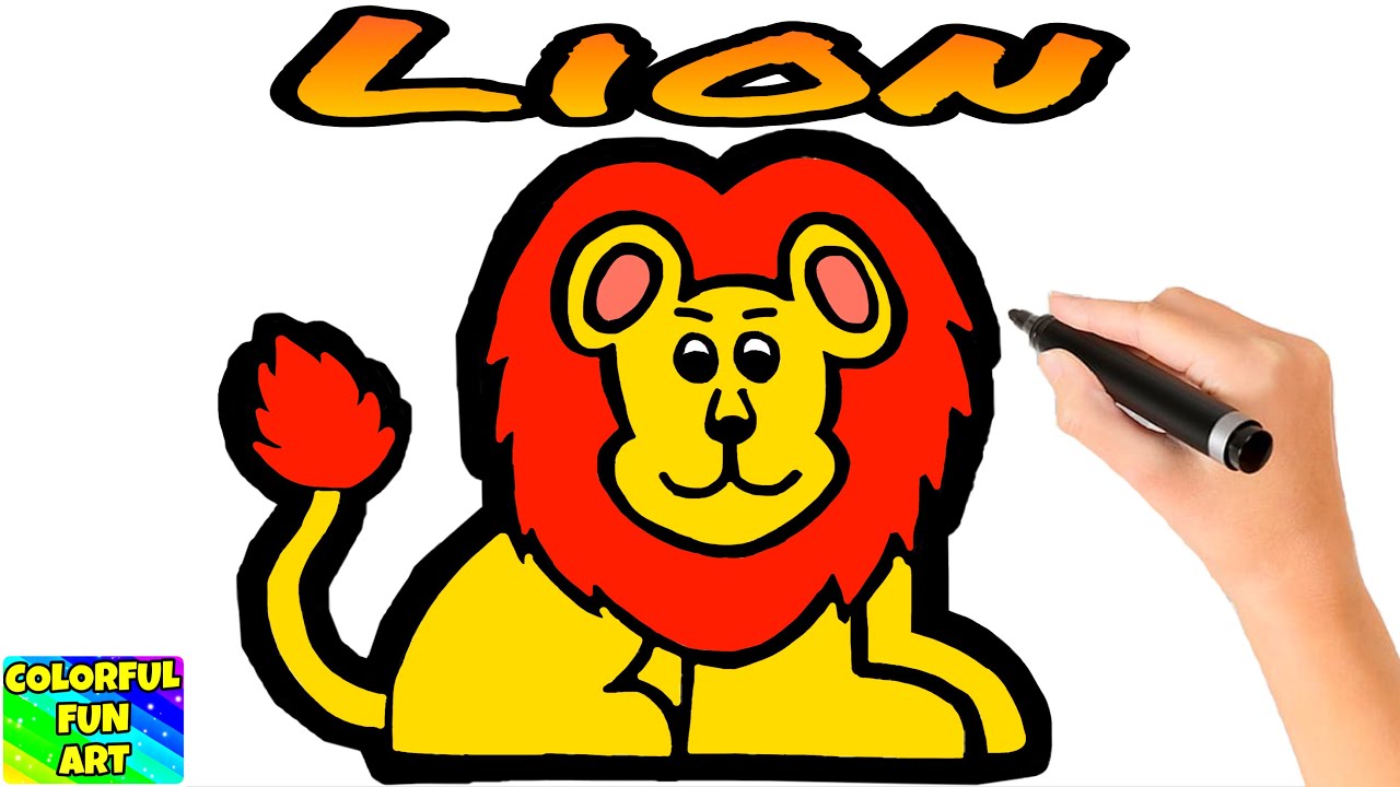 How To Draw A Cute Lion Step By Step - YouTube