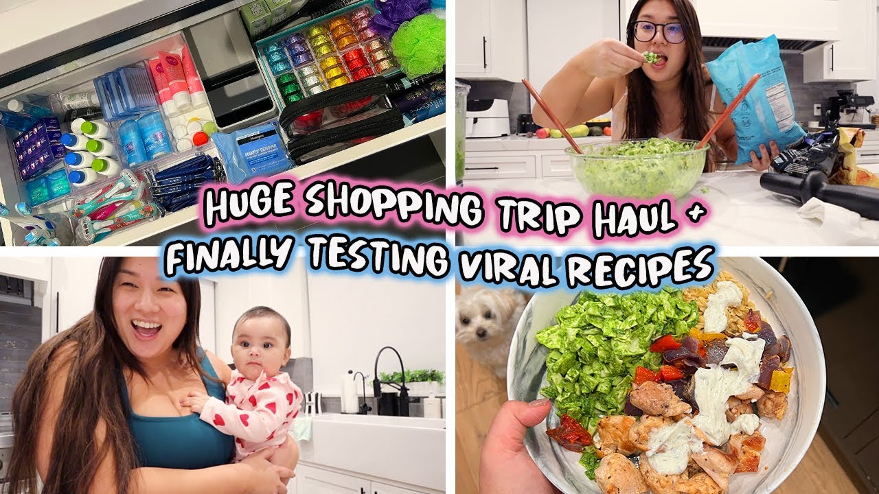 HUGE TARGET & WHOLE FOODS SHOPPING TRIP + testing viral recipes!! - YouTube