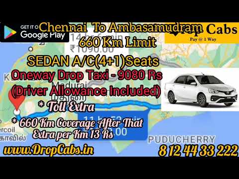 Chennai to Ambasamudram Drop Cabs @ 9080RS Oneway Drop Taxi, Round Trip