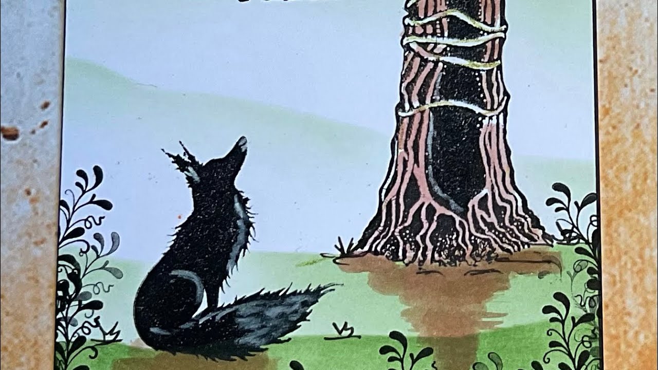 Morning Mr Fox by Jo Rice #laviniastamps #Brusho powders - YouTube