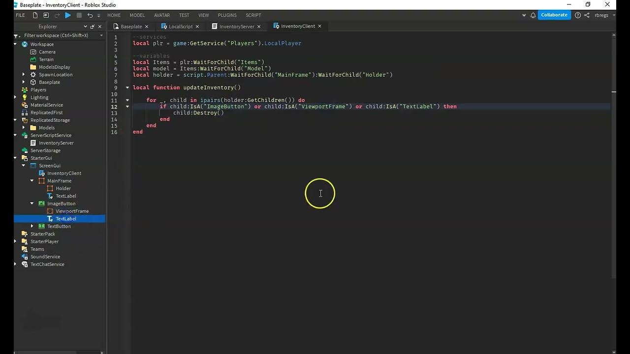 Roblox Studio - How to make an Inventory System Part 3 - YouTube