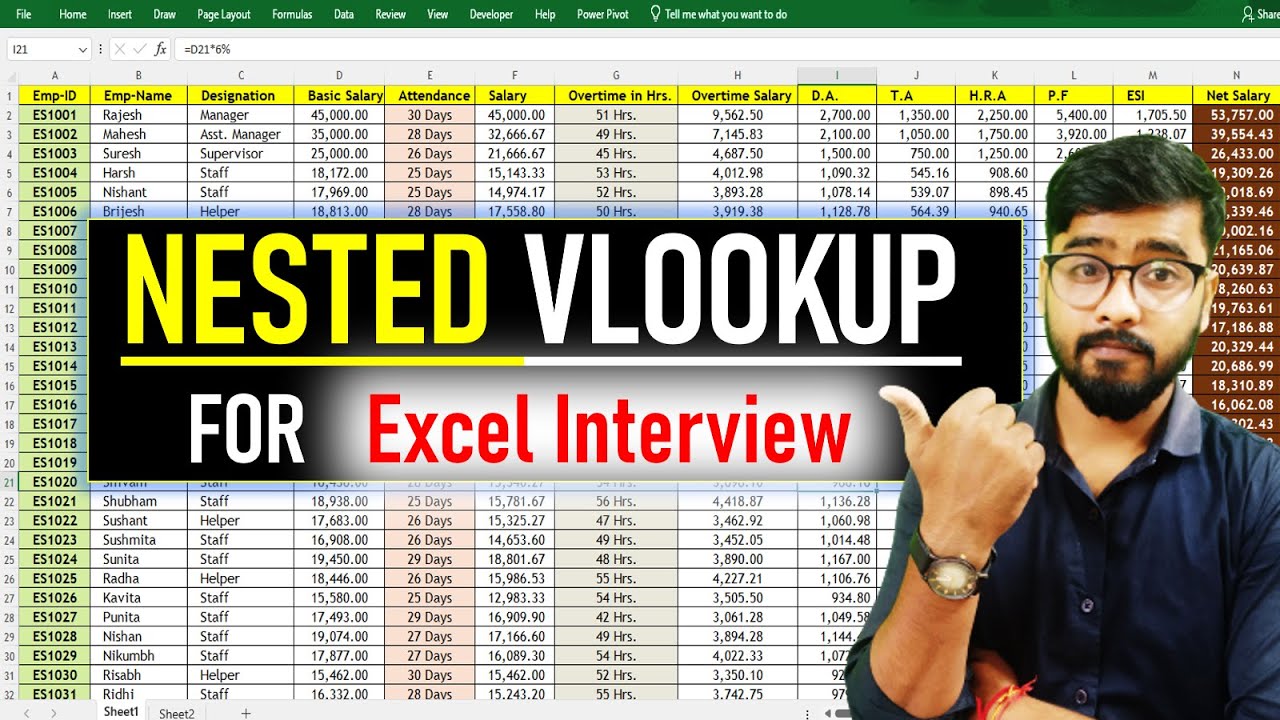 How To Apply NESTED VLOOKUP Formula In Excel Hindi vlookup YouTube How To Apply NESTED VLOOKUP Formula In Excel Hindi vlookup YouTube