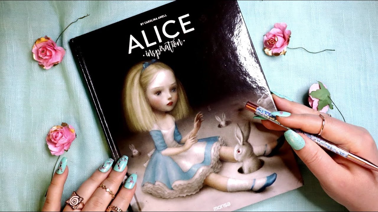 ASMR Alice Inspiration Art Book Tracing 📘 Page Turning Alice in ...