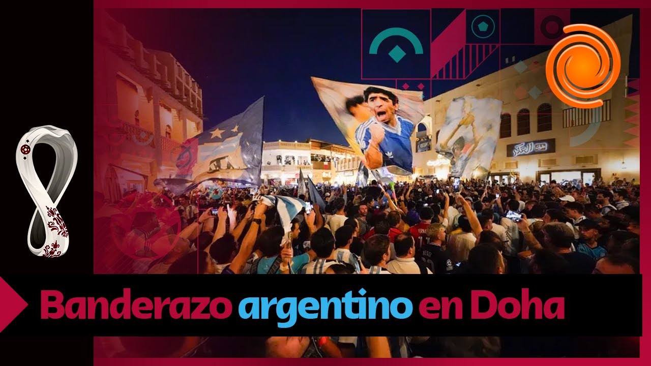 EMOCIONANTE banderazo argentino en Qatar - YouTube