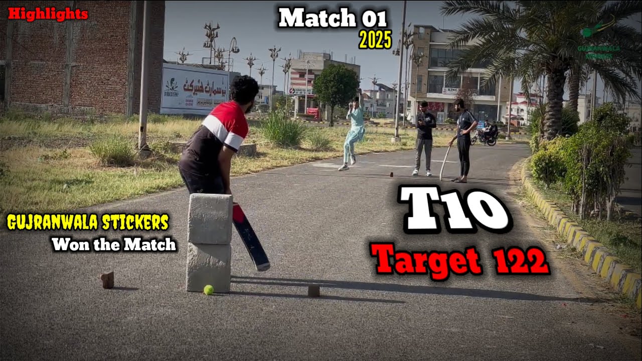 Match 01 - 2025 | T10 - Target 122 | Won the Match | Gujranwala Sticker. - YouTube