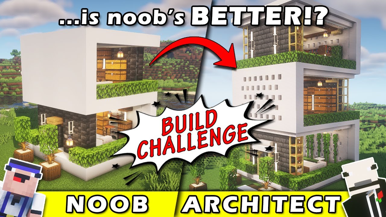 Minecraft NOOB vs PRO | Modern House Challenge - YouTube