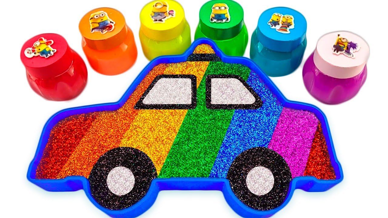 ASMR Video l How To Make Rainbow Taxi Bathtub With Glitter Slime | Best ...