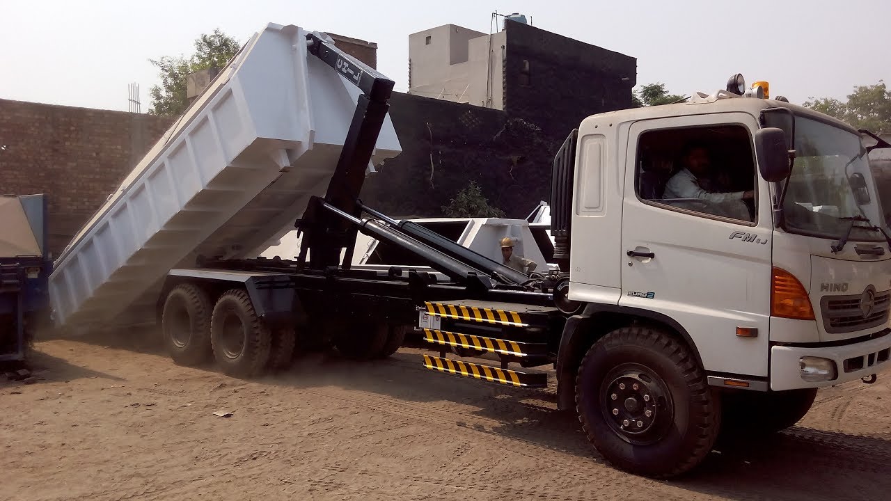 Arm Roll Truck HINO hook loader lift operation - Colibrative Heavy ...