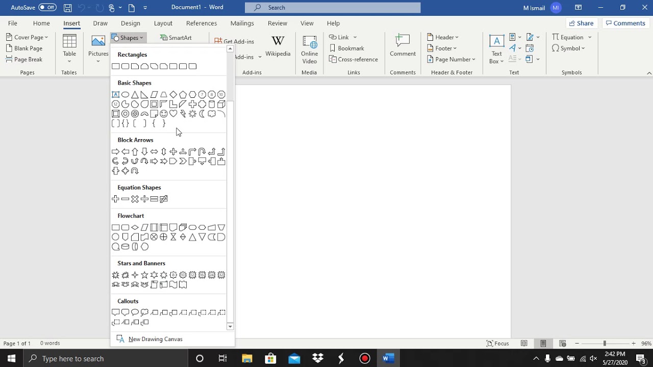 Inserting A Shape In Word YouTube Inserting A Shape In Word YouTube